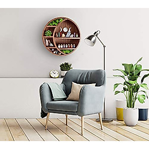 MAROQUE Crescent Moon Shelf for Crystals - Crystal Wall Decor, Crystal Shelf Display, Moon Shelves, Boho Shelves Essential Oil Shelf, Wooden Moon Shelf, Crystal Display Shelf, Moon Decor, Wiccan Decor