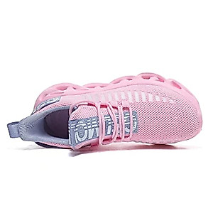 Jakcuz Slip on Sneakers for Women Running Athletic Sports Fitness Cushioning Tennis Shoes Pink Blue Shoes Women Gym Shoes Size 10.5