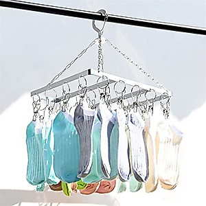 LIUZH 360° Underwear Socks Clothespin Square Stainless Steel Clothes Rack Socks Clothes Drying Rack 26 Pieces