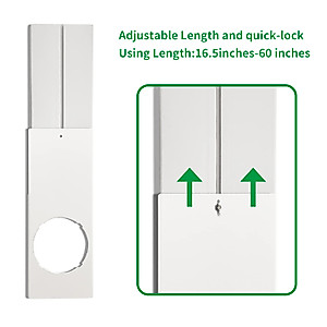 Portable Air Conditioner Sliding Window Kit with Universal Coupler Adapter, Upgraded Seamless Adjustable Sliding AC Vent Kit for Ducting Exhaust Hose of 5/5.9 Inches