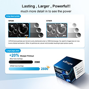 TN660 Toner Cartridge Brother Printer - Replacement with Brother TN 660 TN-660 TN630 High Yield to use with HL-L2380DW HL-L2320D HL-L2340DW DCP-L2540DW MFC-L2700DW MFC-L2720DW Printer (Black, 4 Pack)