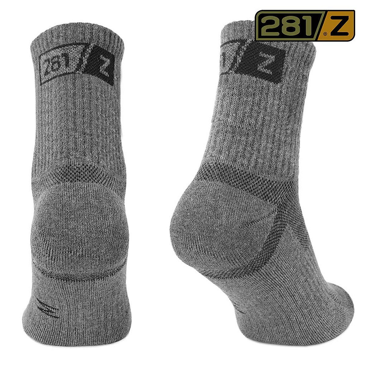 281Z Military Cotton Micro Crew Boot Socks - Cushioned Sole - Moisture Wicking - Odor Resistant - Hiking Trekking Outdoor (Dark Grey X-Small 4 Pairs)