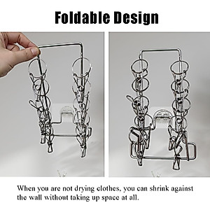 OULIGET Wall Hanging Folding Socks Clip, Bathroom Balcony Folding Clothes Hanger,Sock Hanger for Drying Towel Bra Underwear Sock Clip,10 Clips (10)