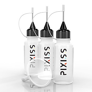 Black Alcohol Ink for Resin - Alcohol Ink Black Onyx Color 4-Ounce for Epoxy Resin, Tumblers, Resin Art, Alcohol Ink Paper, Black Pigment Ink, 3 Pixiss Needle Tip Applicator Bottles and Funnel