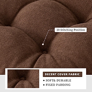 HAVARGO Rocking Chair Cushion Indoor High Back Wooden Rocker Adirondack Chair Cushions, Tufted Patio 1Pc Chair Pad Cushion and 1 Pc Back Cushion Brown