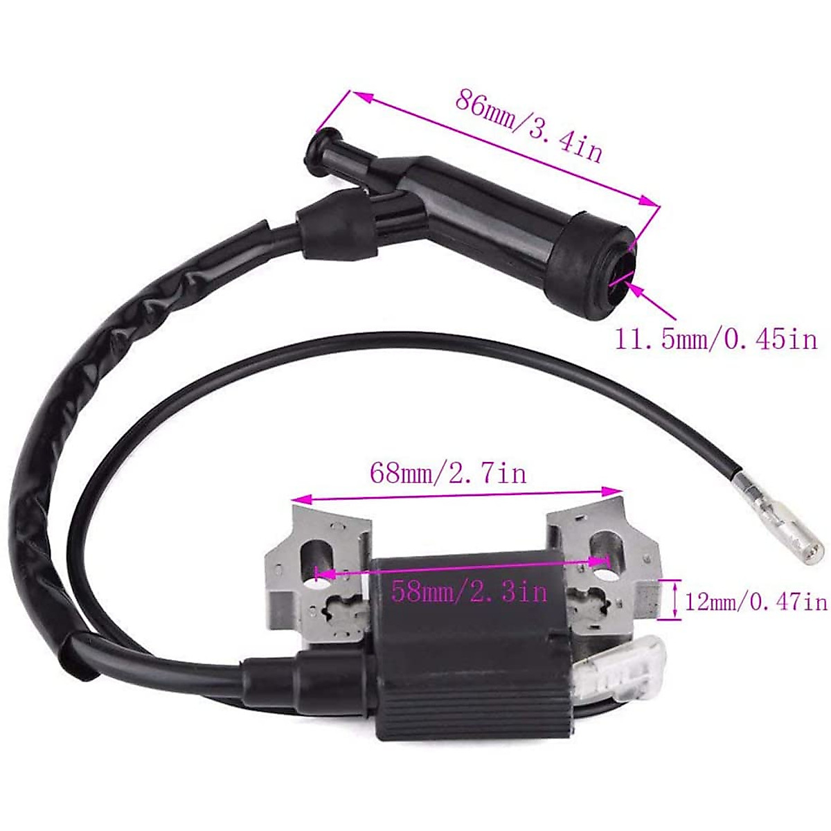Ignition Coil with Spark Plug + Air Filter Replacement For Honda GX120 GX160 GX200 Engine Generator Rototiller 4589693 30500-ZE1-073