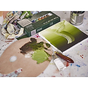 Winsor & Newton Winton Long Handle Brush (5 Pack) (Round 6, Filbert 6, Flat 6, Bright 8, Fan 3)