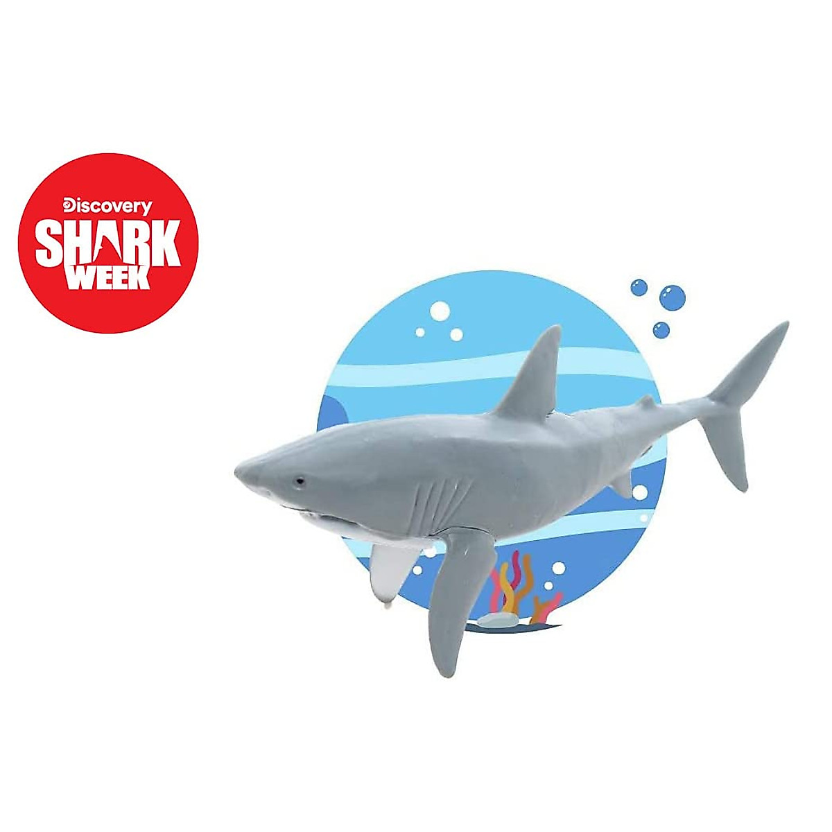 Shark Week Discovery Deep Ocean Explorer Big Toy Playset for Kids, Toy Boat Action Figure Scuba Diver Deep Sea Diver, Great White Shark, Hammerhead, Hand Painted, Eco Friendly, Officially Licensed