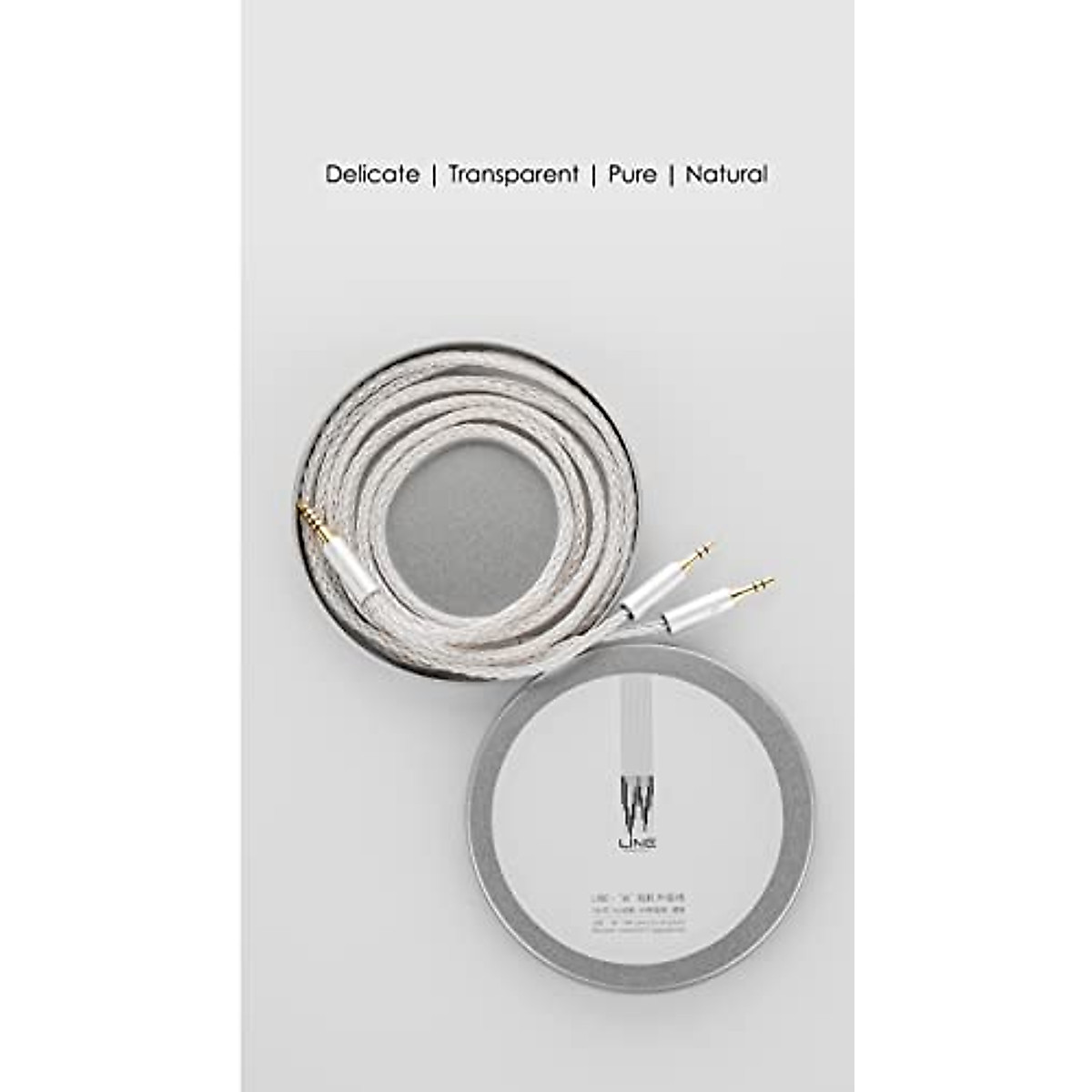 Moondrop LINE V/W 6N Single Crystal Copper Silver-Plated Litz Earphone Upgrade Cable IEMs (LINE W)