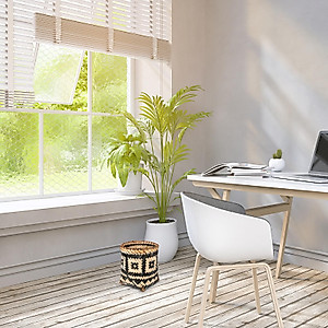 DEARMAMY Bamboo Woven Trash Can, Rattan Garbage Bin Wicker Laundry Basket Round Waste Basket Rubbish Storage Container Waste Paper Bin Plant Flower Pot for Under Desk Office