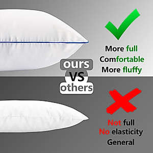 Wuuyuef 12 x 20 Pillow Insert set of 2 Indoor Throw Pillow Insert, Rectangle Decorative Pillows Inserts, Throw Pillows for Couch,Throw Pillows for Bed,White Throw Pillows