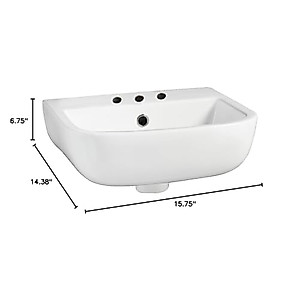 Series 600 Small Wall-Hung Basin 15-3/4" W x 14-3/8" D x 6-3/4" H