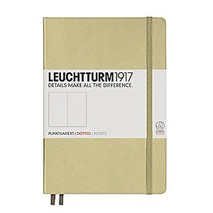 LEUCHTTURM1917 - Notebook Hardcover Medium A5-251 Numbered Pages for Writing and Journaling (Sand, Dotted)