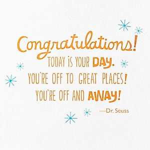 Hallmark Dr. Seuss Graduation Card Money Holders or Gift Card Holders (Oh, the Places You'll Go! 6 Cards with Envelopes) for High School, Kindergarten, Middle School, College and College Graduates