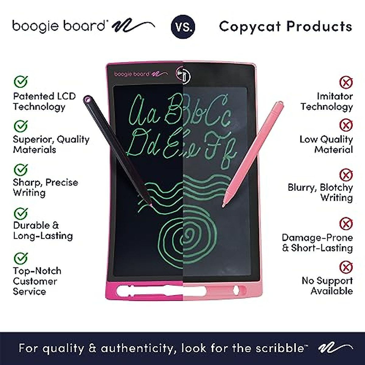 Boogie Board Jot Reusable Writing Tablet- Includes 8.5 in LCD Writing Tablet, Instant Erase, Stylus Pen, Built in Magnets and Kickstand, Gray