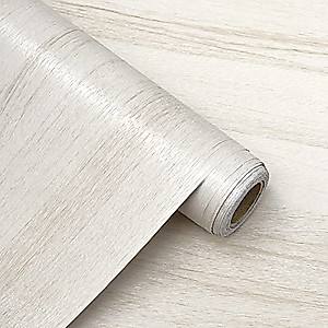 Yinhua 15.7"×394" Cream Wood Contact Paper Peel and Stick Wallpaper, Wood Grain Contact Paper for Cabinets Countertops Shelves Walls, Self Adhesive Wall Paper Sticker Pull and Stick Waterproof