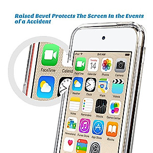 ULAK Soft TPU Bumper PC Back Hybrid Case for iPod Touch 6/iPod Touch 5/iPod Touch 7 - Retail Packaging - Clear Slim