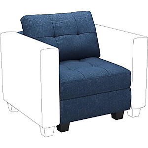 Belffin Middle Module Seat for Modular Sofa Sectional Couch with Storage Accent Armless Sofa Chair Modern Fabric Blue