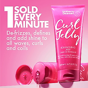 Umberto Giannini Curl Jelly Scrunching Jelly 7 fl Oz - Frizz Solution Defining Hair Gel for 2a-4c Curly, Wavy, Coily Hair - Vegan & Cruelty-Free