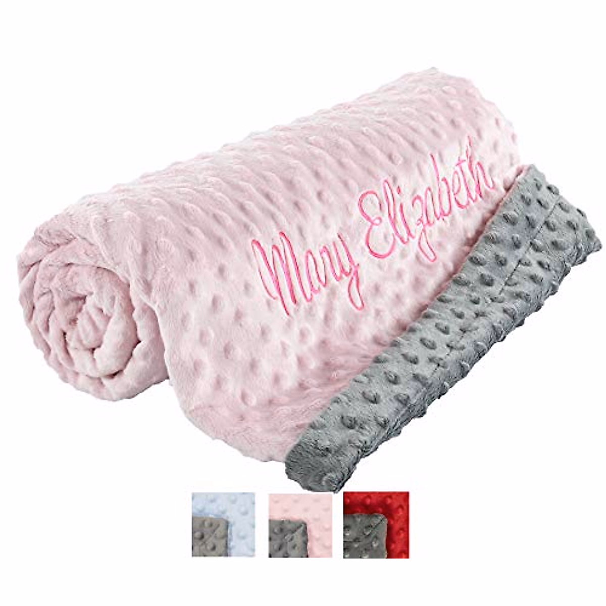 berry bebe Personalized Baby Blankets with Name, Newborn Baby Girl Gifts, Custom Baby Name Blanket, Plush and Cozy Minky, Baby Gifts for Newborn, Customized Pink Blanket for Baby Girl