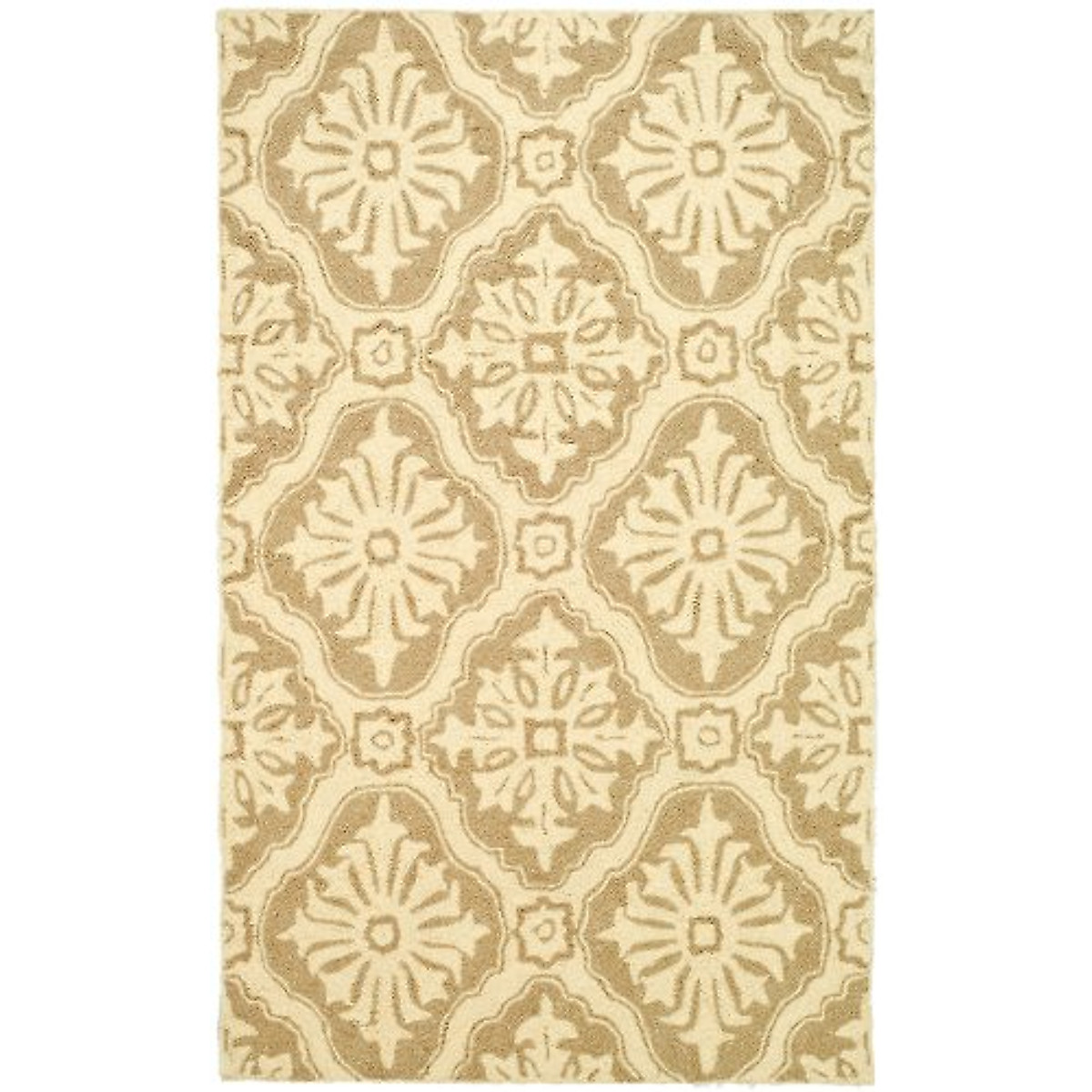 SAFAVIEH Easy Care Collection 3' x 5' Cream EZC122B Hand-Hooked Trellis Area Rug