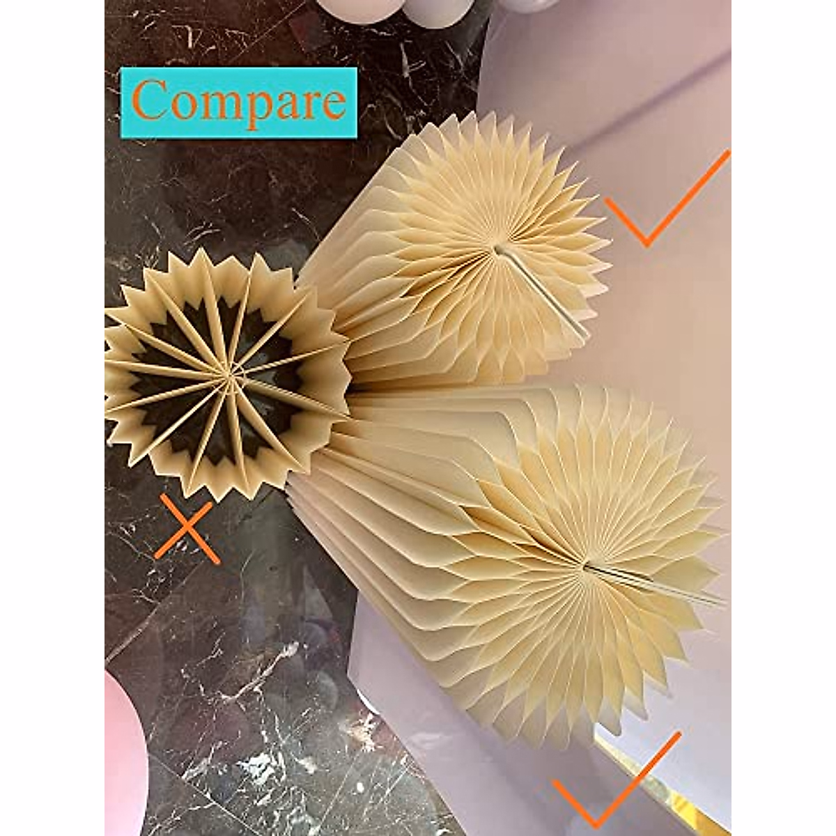 Foldable Paper Columns Display Pedestals Stands for Wedding Engagement Birthday Party Decoration (Cream White, L+XL+XXL (D12"))