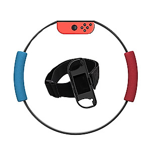 1 Leg Strap and 2 Ring-Con Grips Ring-Con for Nintendo Switch Fit Adventure Game，Non-Slip Grips and Adjustable Leg Strap Compatible （Does not Contain Ring con）(Grey)