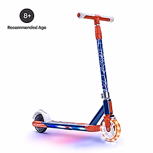 Jetson Marvel Spider-Man Kids' Electric Scooter, 7 Miles Per Hour, 4 Miles Max Range, 60-Watt Motor, Light-Up Deck, Height-Adjustable Handlebar, Ages 8+, JSPMN-ELE