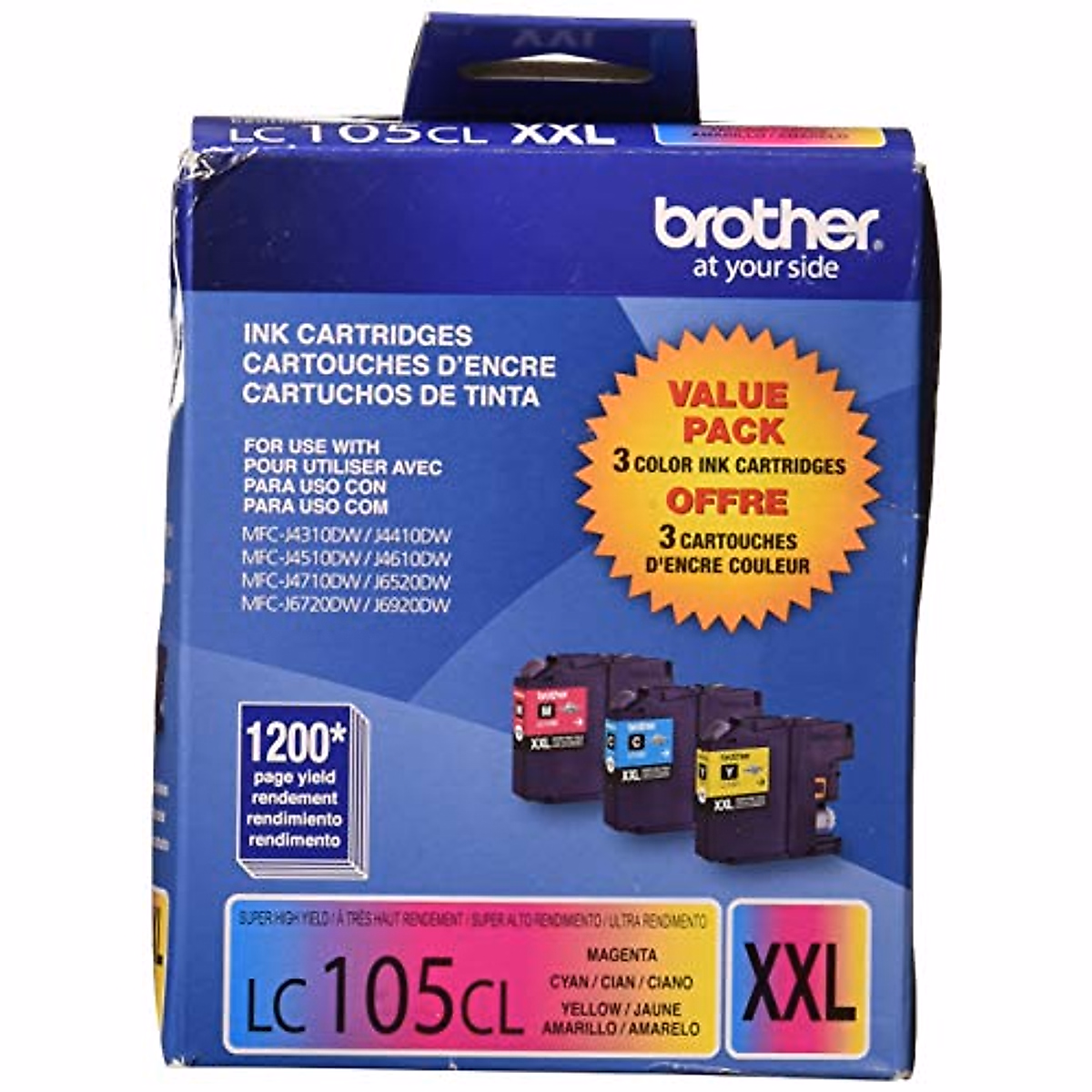 Brother International LC1053PKS 3 Pack LC105C M Y