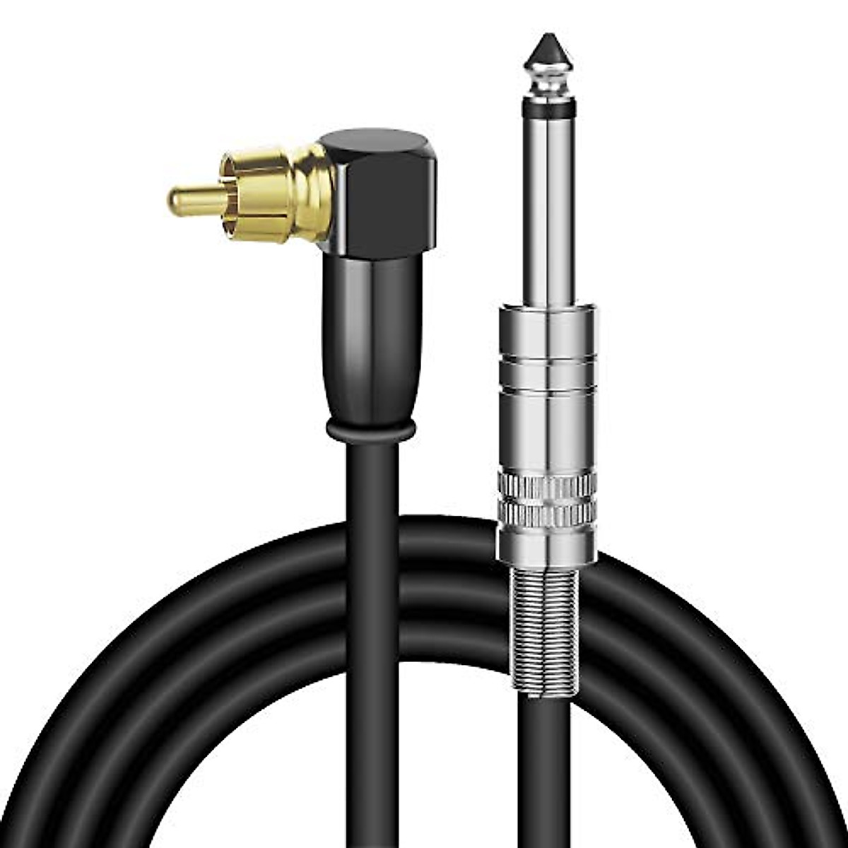 Tattoo Clip Cord RCA Connentor ADHERE 72 Inch Silicone Tattoo RCA Clip Cord Cartridge Pen Machine Cables 6ft Right Angle for Tattoo Machine Tattoo Power Supply Tattoo Wire Black