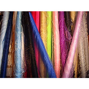 MDS Pack of 10 Yard Bridal Solid Sheer Organza Fabric Bolt for Wedding Dress,Fashion, Crafts, Decorations Silky Shiny Organza 44”- White