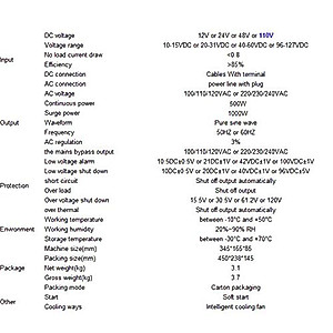 GOWE 500W DC110V AC110V/220V, Off Grid Pure Sine Wave Solar or Wind Inverter, City Electricity Complementary Power Inverter