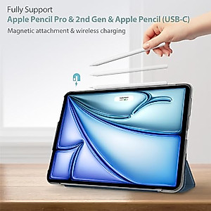 ProCase Smart Case for iPad Air 6th Generation 11 inch M2 2024/10.9 Air 5th Generation 2022/10.9 Air 4th 2020, Protective Cover for iPad Air 6 5 4 Gen -Navy