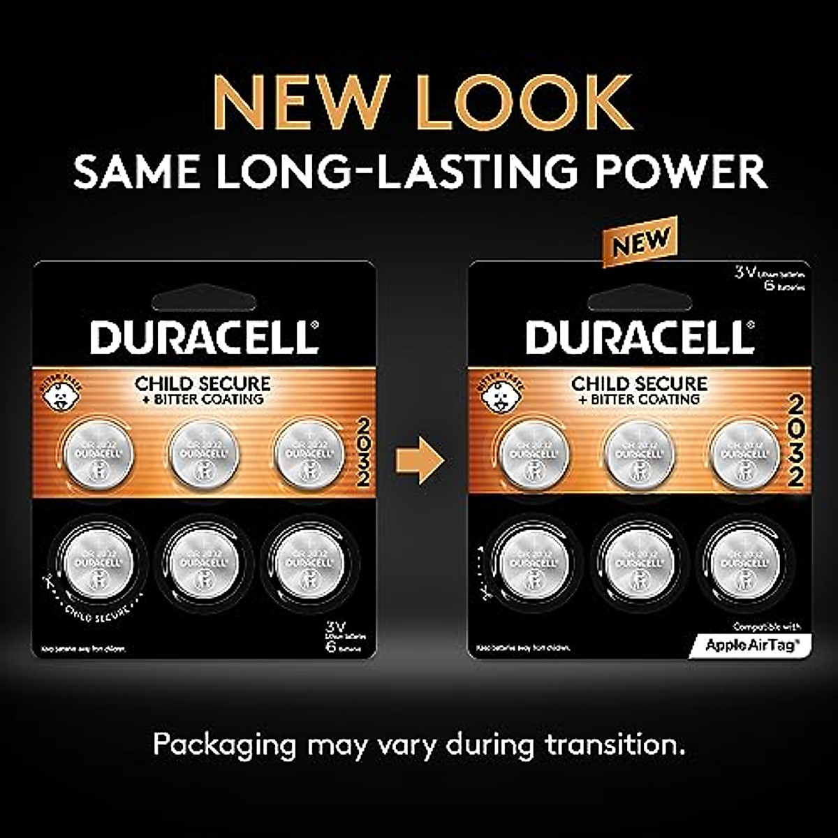 Duracell CR2032 3V Lithium Battery, Child Safety Features, 6 Count Pack, Lithium Coin Battery for Key Fob, Car Remote, Glucose Monitor, CR Lithium 3 Volt Cell