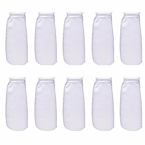 ALEGI Aquarium Filter Socks 4 inch by 14 Inch Long, 200 Micron - 4 Inch Ring Aquarium Felt Filter Bags - 10Pack