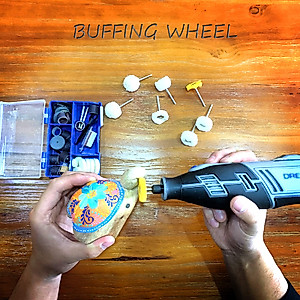 JIALUCONG 10pcs 1/8inch Cotton Polishing Buffing Wheel for Dremel Polishing Kit - Polishing Wheel or Silver Polish Wheel - Watch Polishing Kit - Jewelry Polishing Kit