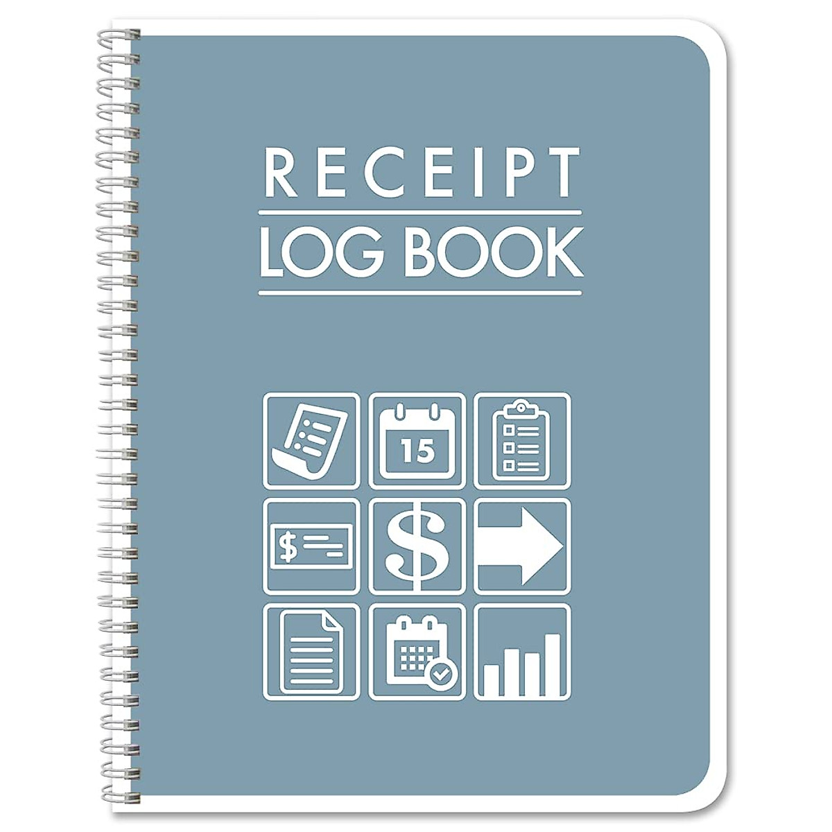 BookFactory Receipt Log Book/Business Purchase and Returns Tracking Journal - 100 Pages, 8.5" x 11", Wire-O (LOG-100-7CW-PP(Receipt-Log)-BX)