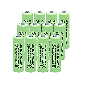 NiMH AA 600mAh 1.2V Rechargeable Batteries for Solar Lights, Garden Lights, Remotes, Mice(Pack of 12)