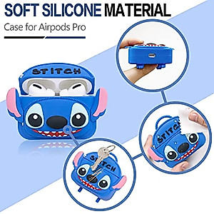 Cute Case for Airpods Pro, 6 in 1 Silicone Backpack Airpods Pro Charging case Accessories Cover,3D Fashion Funny Cartoon Shoulder Bag Protective Design Skin for Girls Women Teens with Keychain