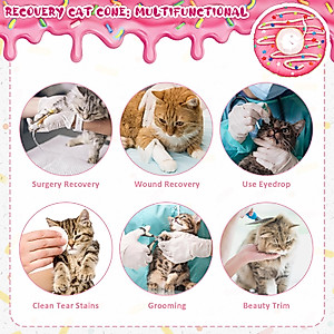 libfrnt Cat Cone Collar Soft, Cute Cat Donut Collar Adjustable Cat Recovery Collar Comfortable Elizabethan Cones to Stop Licking Anti-Bite Neck Cone for Cats Kittens Small Dogs After Surgery