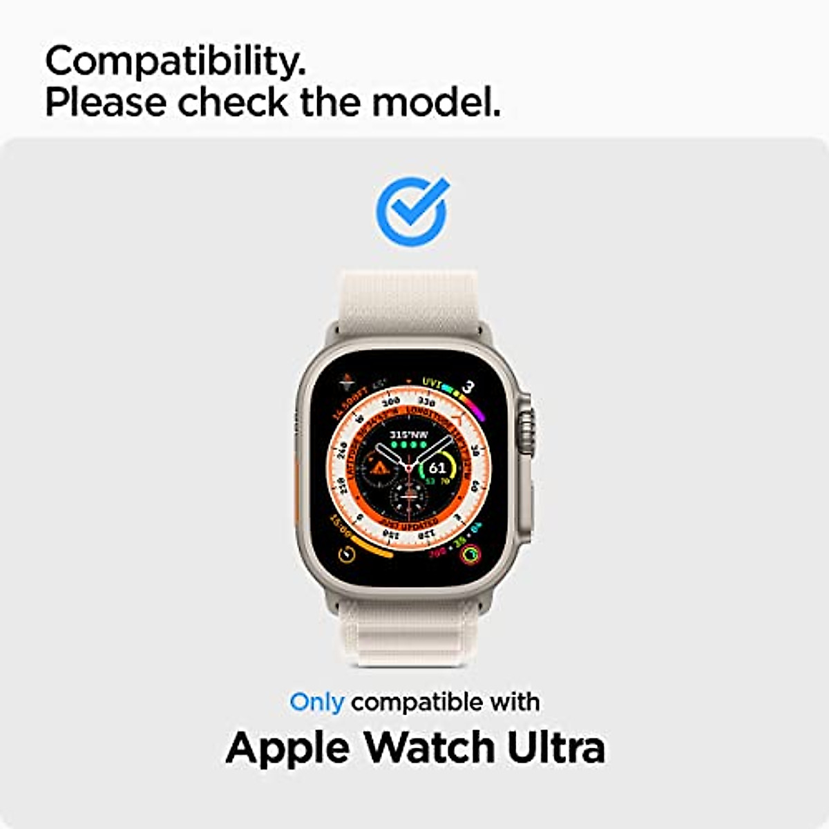 Spigen Tempered Glass Screen Protector [GlasTR EZ FIT] designed for Apple Watch Ultra (49mm) - 2 Pack