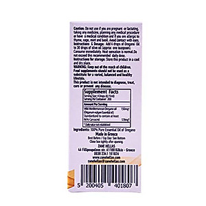 ZANE HELLAS Natural Essential Oil of Origanum heracleoticum,129 mg Carvacrol Per Serving,1 fl.oz. 30 ml.Super 100