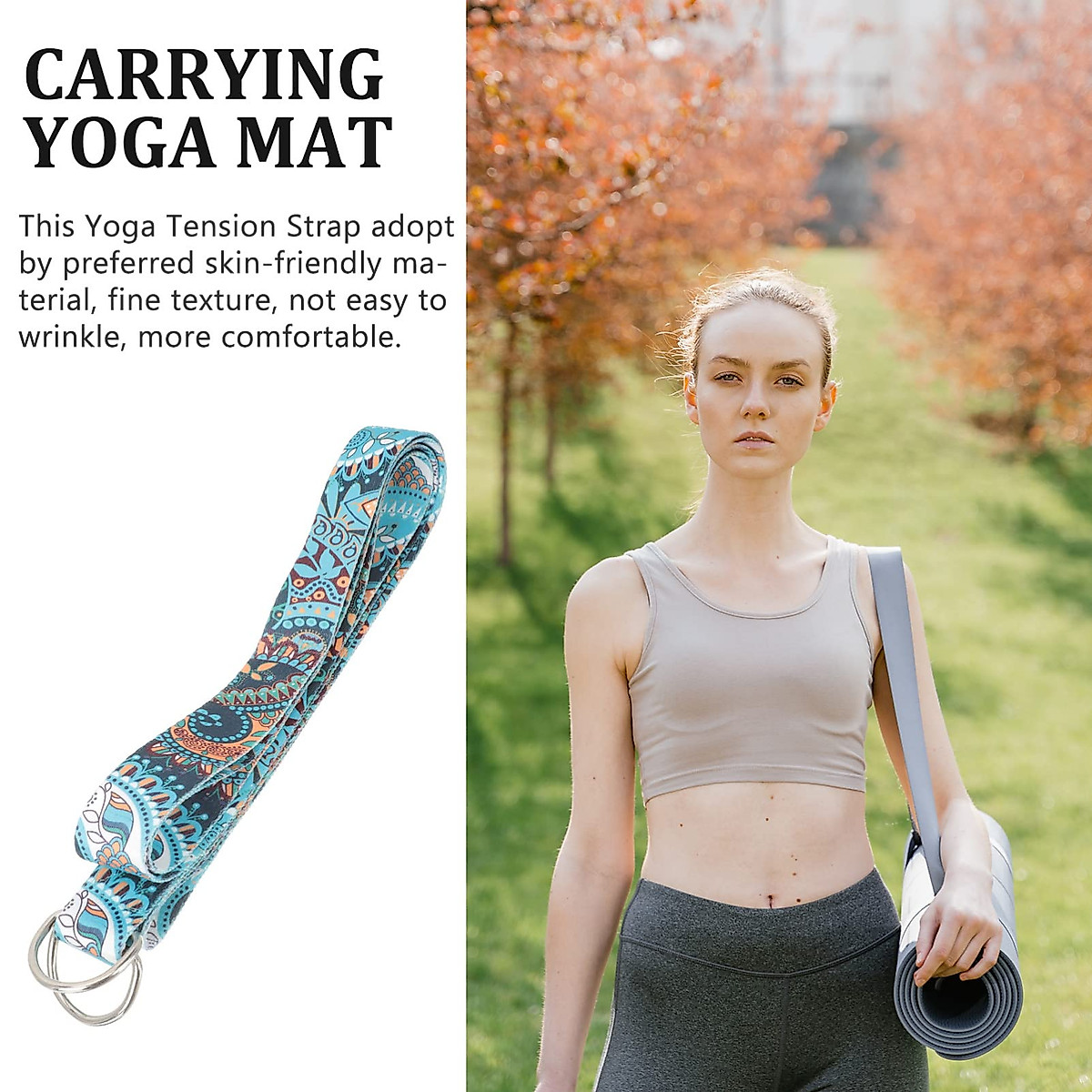 Gatuida Exercise Mat Holder Yoga Straps for Stretching Stretch Strap Leg Stretcher Strap Yoga Belt Strap Workout Resistance Band Yoga Band Leg Strap Fitness Advanced Polyester Elastic Cord
