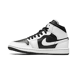 Nike Women's WMNS Air Jordan 1 Mid Trainers, Black, Electric Green, White, 6.5 Women