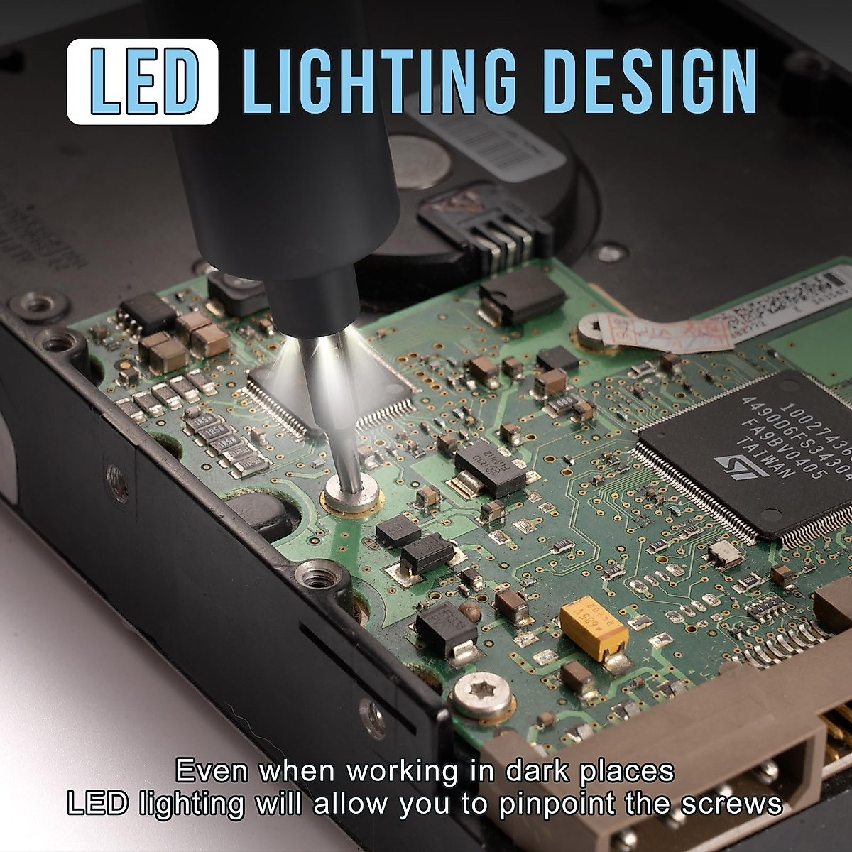 3.7V Mini Electric Screwdriver, 24 IN 1 Cordless LED Light Mini Screwdriver Set with 24 S2 Magnetic Bits, 2 Torque Settings, Precision Screwdriver Set Tool Set for Phone|PC|RC|Watch