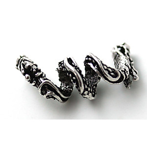LynnAround 925 Sterling Silver Norse Nordic Viking Dragon Beard Beads Rings, Dreadlock Pirate Hair Beads, Pagan Jewelry
