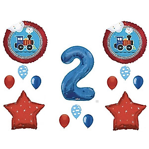 NEW! Two Two Train 2nd Birthday Party Balloons Decoration Supplies Second