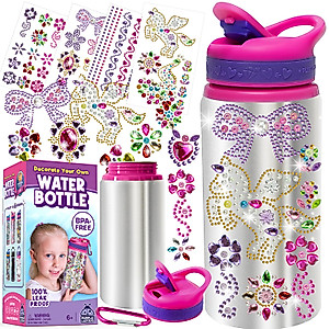 PURPLE LADYBUG Decorate Your Own Water Bottle Kits for Girls - 5 6 7 8 Year Old Girl Gifts, Girl Birthday Gift, Arts and Crafts for Kids Ages 6-8 Girls Water Bottles for School, Crafts for Girls 8-12