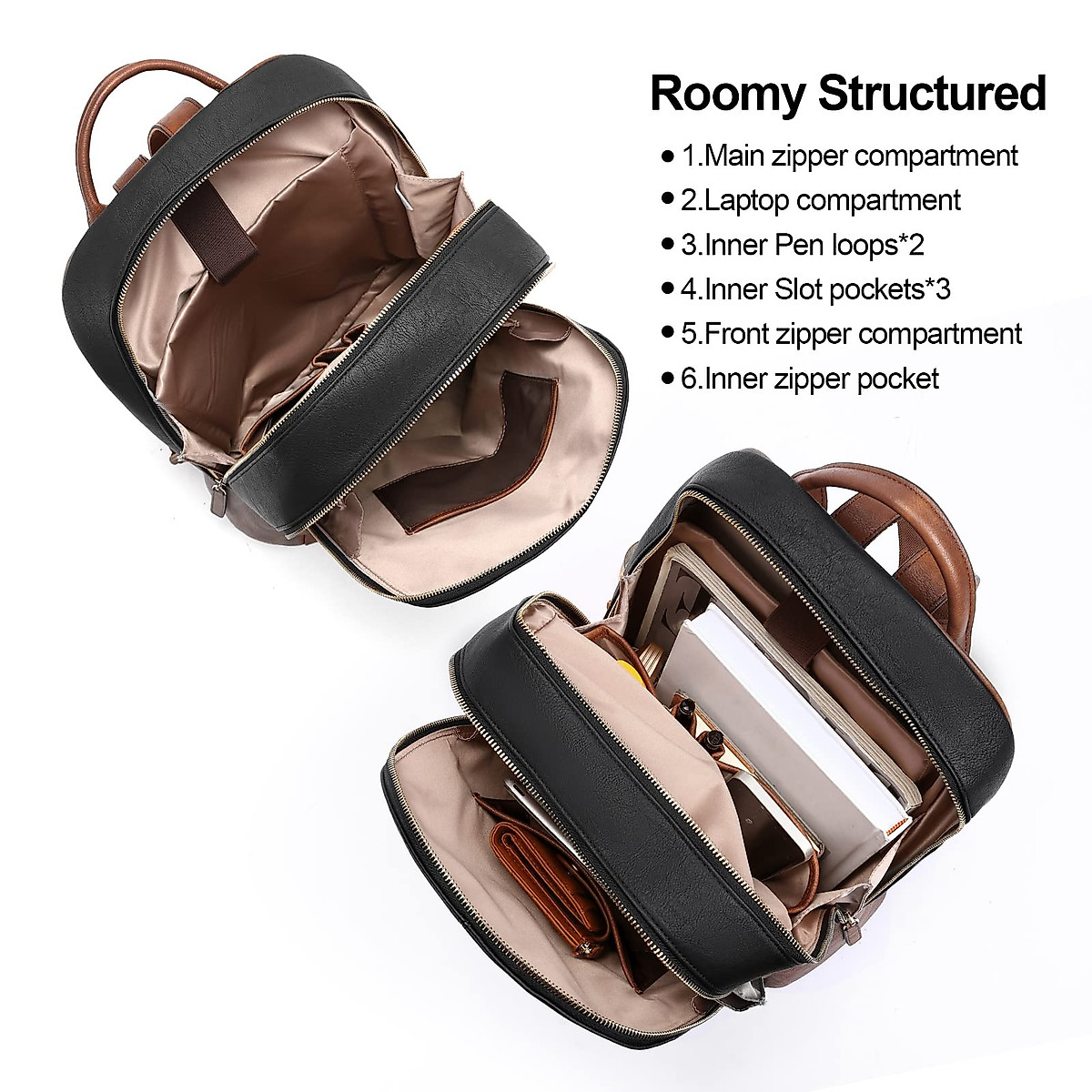 CLUCI Small Crossbody Purses bundles with Leather Laptop Backpack