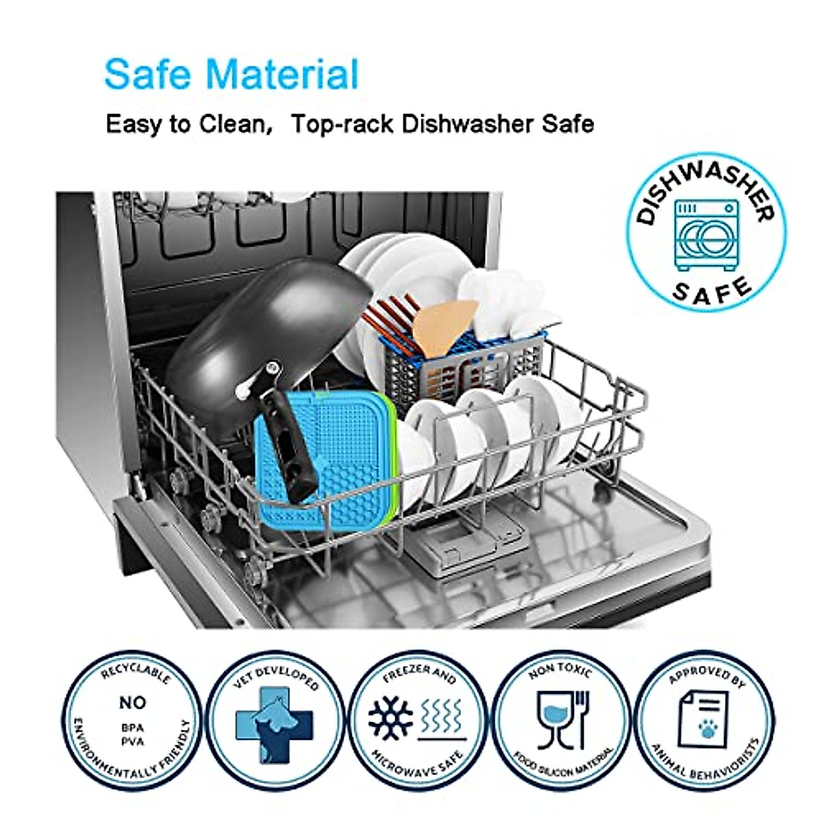 MateeyLife Licking Mat for Dogs and Cats 2PCS, Premium Lick Mats with Suction Cups for Dog Anxiety Relief, Cat Lick Pad for Boredom Reducer, Dog Treat Mat Perfect for Bathing Grooming etc.